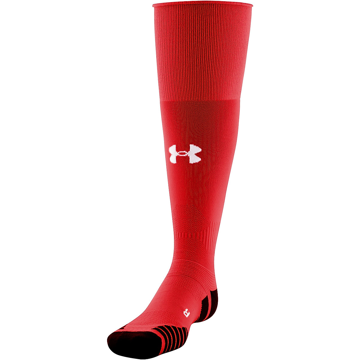 Under Armour Adult Soccer Over-The-Calf Socks, 1-Pair, Red/Black/White, Large