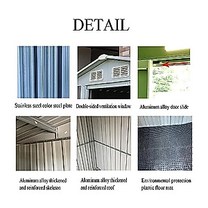 Storage shed，Outdoor Storage shed，Lockable Outdoor Storage shed with Solar Lights，Suitable for Gardens, Yards, terraces, can Store Various Tools, Bicycles, weeders, and Other Outdoor Products (Color