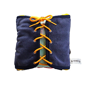 SENSORY4U Buckle Pillow Sensory Fine Motor Development Toy Activity Plushie - OT Therapy Tool Threading Counting Colors Latches Sorting Skills in One - 2nd Edition