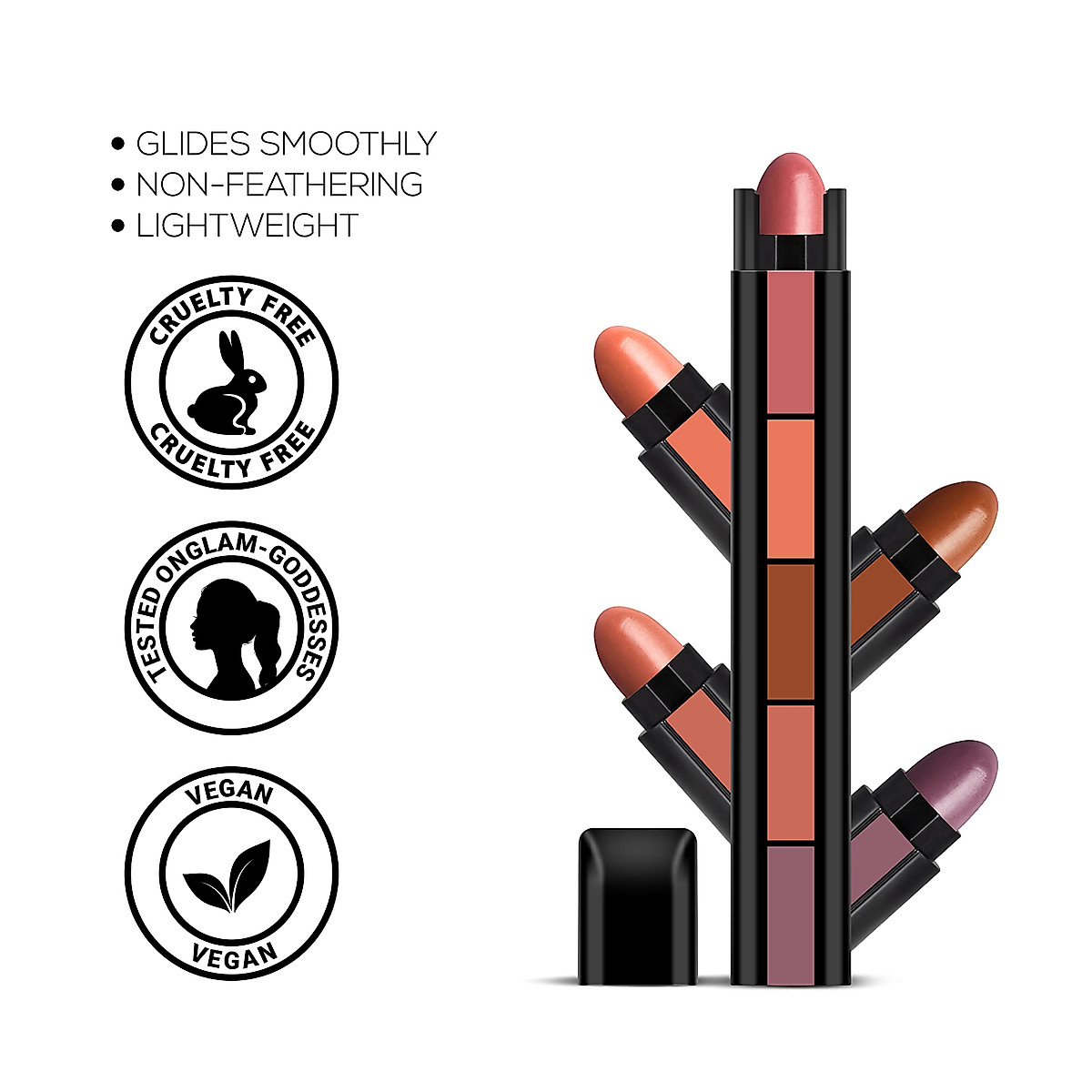 RENEE Fab 5 Nude 5-in-1 Lipstick, 7.5gm