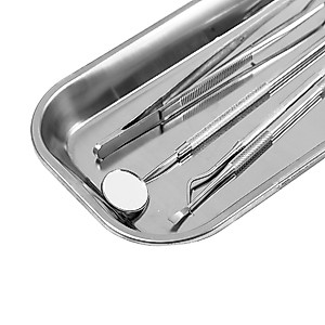 Surgical Tray, 201 Stainless Steel Dental Instrument Tray Tool for Lab Instrument Supplies, Tattoo Tool