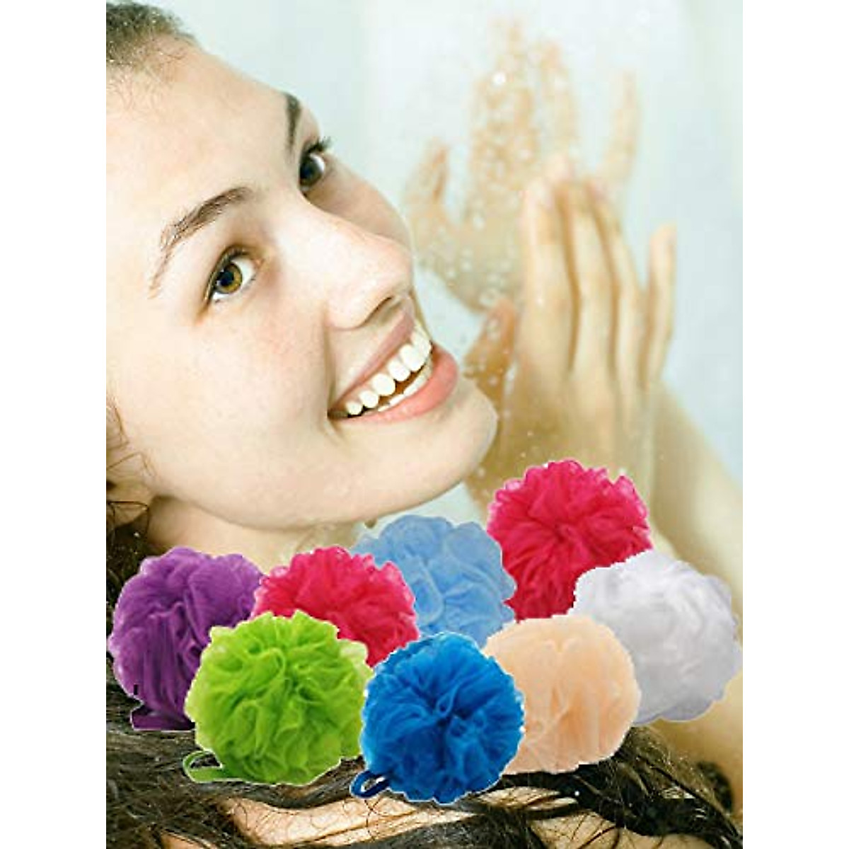 Aquasentials Small Mesh Pouf (8 Pack) (Multi-Colors)