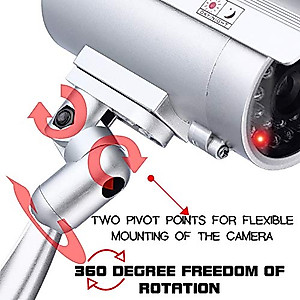 IDAODAN Dummy Security Camera, Fake Cameras CCTV Surveillance System with Realistic Simulated LEDs for Home Security + Warning Sticker Outdoor/Indoor Use (4 Pack)