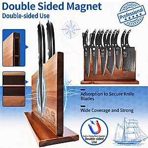 XYJ Professional Black Kitchen Knife Set with High-Carbon Steel Forged Blades, Chef's Knife, Cleaver, Carving Knife, Nakiri, Includes Carrying Bag & Poultry Scissors,Gift Bag Christmas Gifts