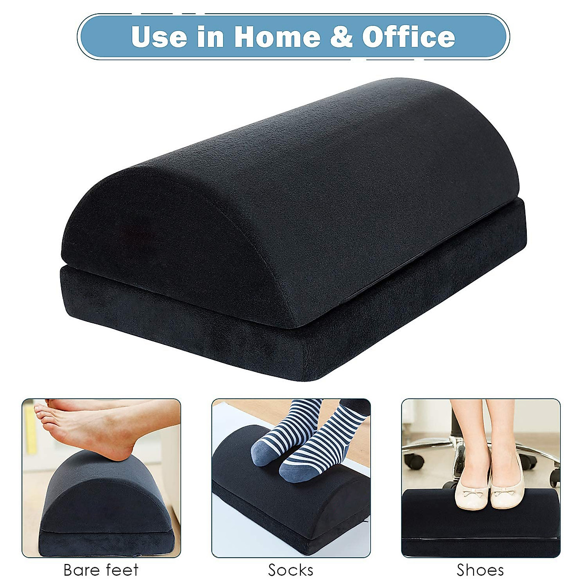 Coccyx Seat Cushion and Lumbar Support Pillow for Office Chair&Foot Rest for Under Desk at Work,Adjustable Foot Rest