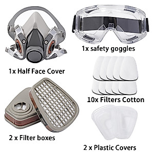 Wytcyic Reusable Half Face Respirаtor, Gas Cover Organic Vapor Mask and Dust-proof Face Cover, Protection for Painting, Mechanical Polishing, Logging, Welding and Other Work