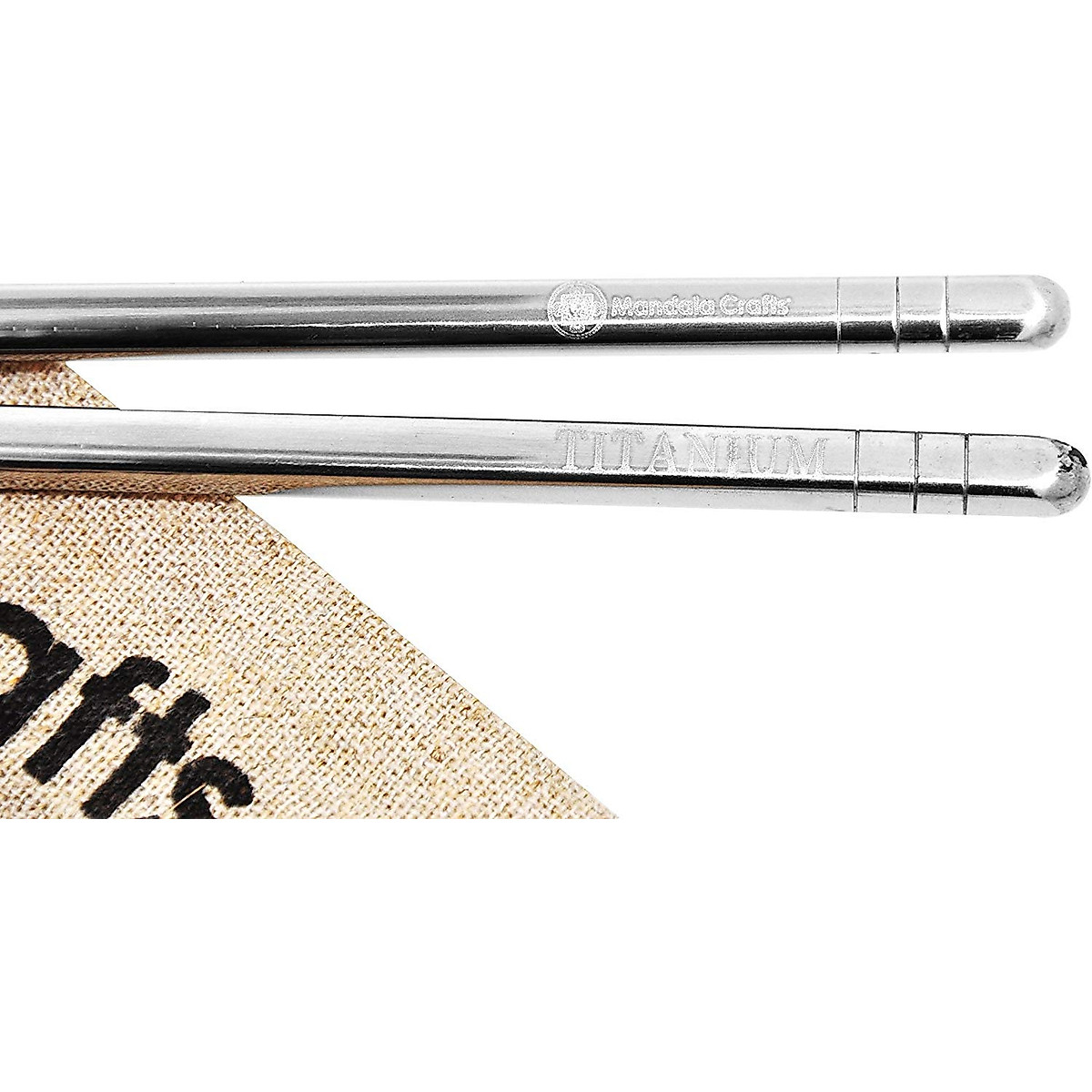 Mandala Crafts Titanium Chopsticks with Case – Titanium Travel Chopsticks with Case – Dishwasher Safe Titanium Square Chopsticks 1 Pair