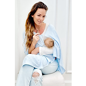 ZALA MOON Zalamoon Soft Lightweight Duel Nursing Breastfeeding Cover Shawl, Versatile Stroller/Car Seat/Canopy Cover (Cloud)