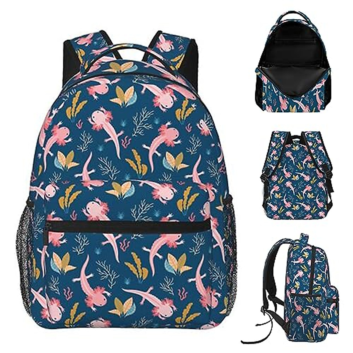 Cute Axolotl Backpack 17 Inch, Laptop Backpack Lightweight Backpack Casual Daypack With Adjustable Straps.Axolotl