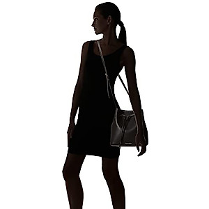 Calvin Klein Gabrianna Novelty Bucket Shoulder Bag, Black/Silver 1