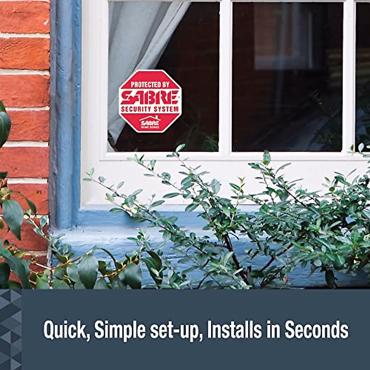 SABRE Home Security Decals, Warns Intruders That The Property Is Secured With An Alarm, Bold Red Color For Visibility, Easily Sticks To Windows, 5-Pack