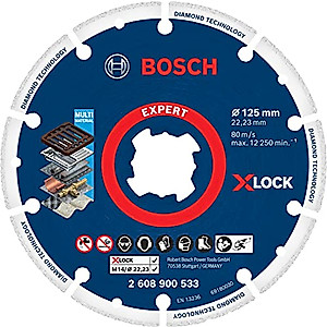 Bosch Professional 1x Expert Diamond Metal Wheel X-Lock Cutting Disc (for Cast Iron, Ø 125 mm, Accessories Small Angle Grinder)