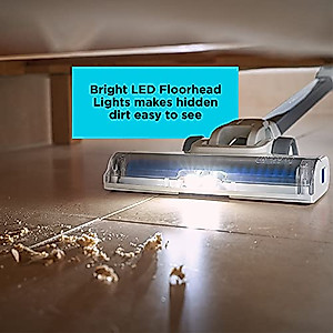 BLACK+DECKER POWERSERIES+ 16V MAX Cordless Stick Vacuum with LED Floor Lights, Lightweight, Multi-Surface, White (BHFEA420J)