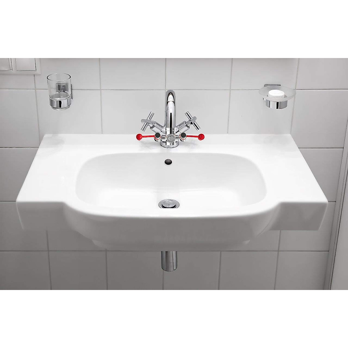 Skywin Eye Wash Kit - Faucet Mounted Emergency Eye Wash Station Sink Attachment -1x Continuous Flow Eyewash Station,3X Common Sink Adapter,2X Inspection Tag,1x Emergency Eye Wash Station Sign