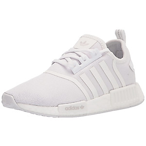 adidas Originals unisex child Nmd_r1 Sneaker, White/White/Grey, 1.5 Little Kid US