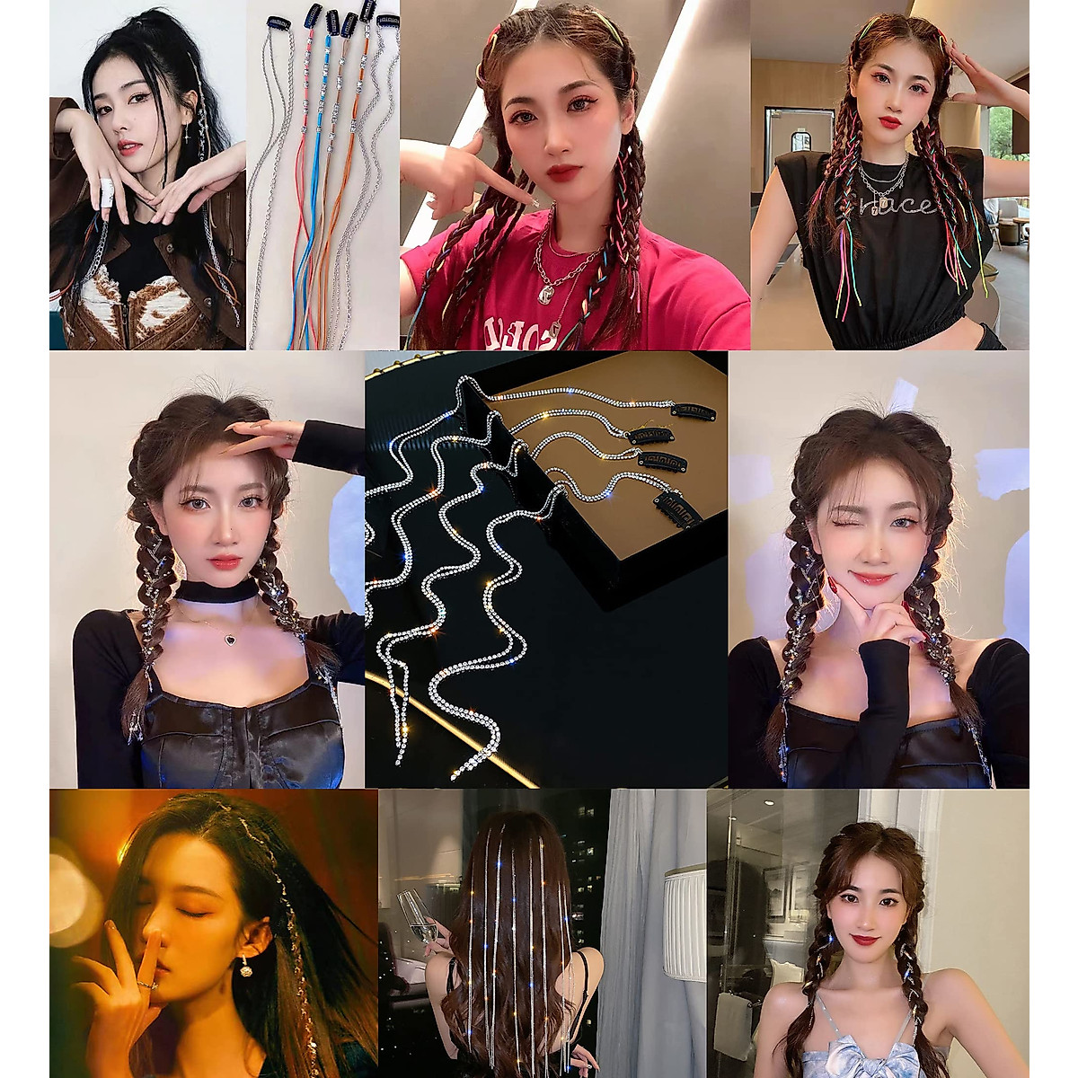 Honbay 50PCS 6-Teeth U-Shape Snap Clips for Hair Extensions - 3.3cm/1.3inch (Black)