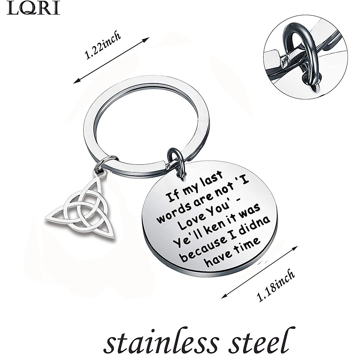 LQRI TV Show Inspired Jewelry Romantic Celtic Gifts If My Last Words Are Not I Love You Keychain Celtic Love Knot Gift for Diehard Fans (K-if my fast)