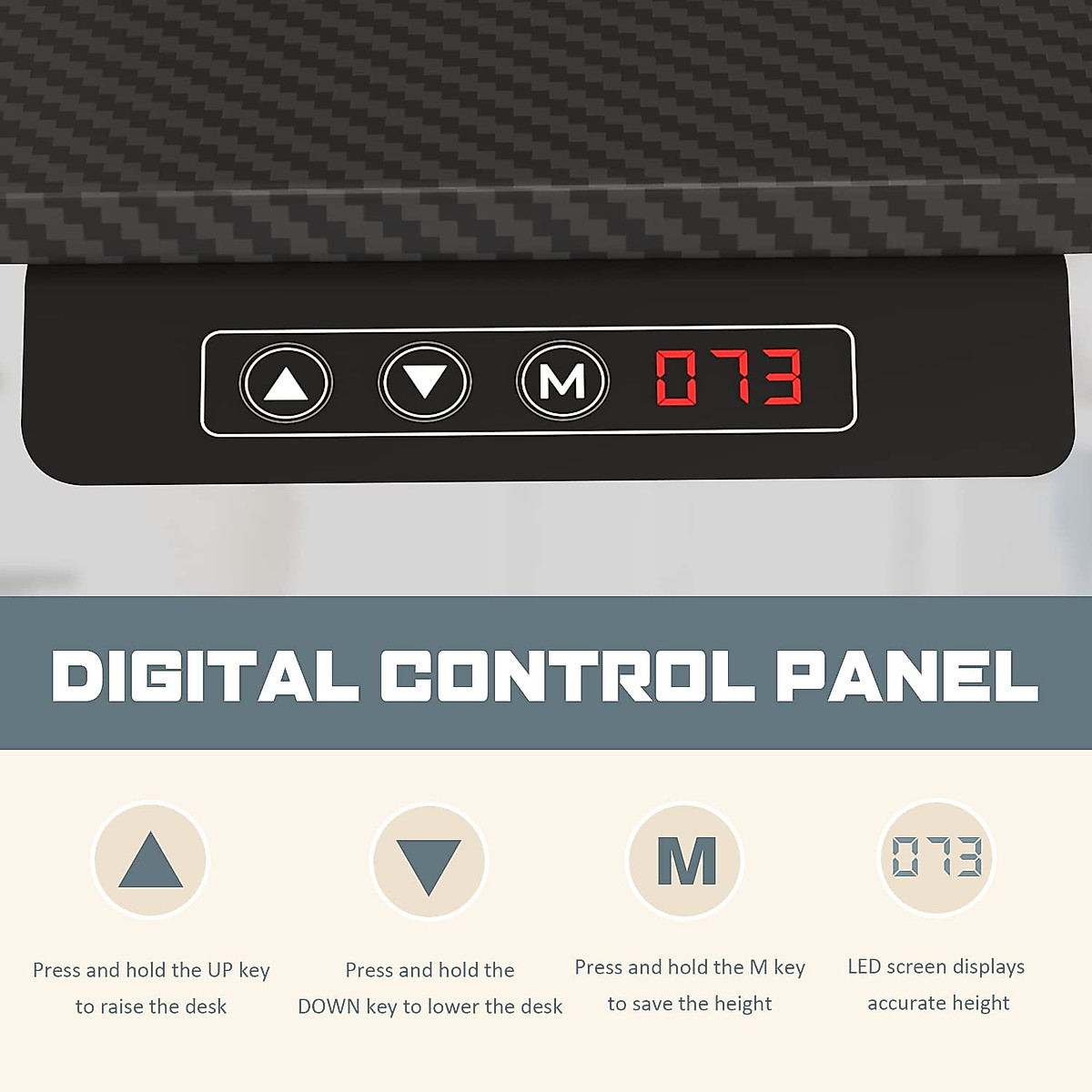 Furmax Electric Height Adjustable Standing Desk Large 40 inch Sit Stand up Desk Home Office Computer Desk Memory Preset with T-Shaped Metal Bracket,Carbon Black