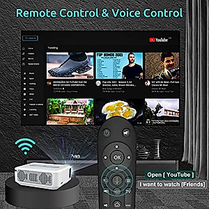 AsterHome X1 Projector with WiFi and Bluetooth, Native 1080P Full HD 5G WiFi Outdoor Projector, Support 4K|200" Display | 12000LM UHD |AI Voice Control|Bluetooth 5.0|Dolby Sound Home Theater Projector