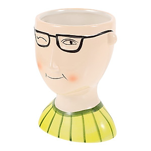 BESPORTBLE Vase Face Flower Pot Human Head Flowerpot Ceramic Head Planter Head Planter Pot Planters for Indoor Plants Sculpture Flower Pot Modern Face Succulent Pot Succulents Nordic Ceramics