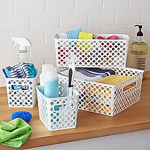 4-PIECE DECORATIVE BASKET SET 2PK, WHITE