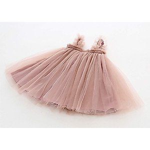 GSVIBK Baby Girls Tutu Dress Toddler Tulle Tutu Dress Infant Long Sleeve Cotton Dresses Princess Party Dress 12M Pink 708
