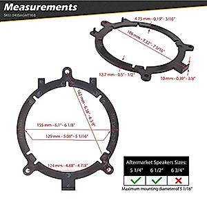 Scosche Compatible with Select 1995 to 2006 Select Chevrolet, GMC and Cadillac Full Size Trucks and SUVs 5.25" - 6.5" Speaker Adapters (1 Pair) SAGMT95B