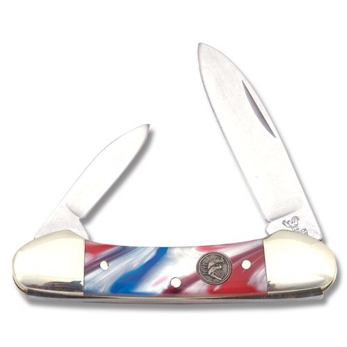 HR102STAR HEN-ROOSTER BABY-BUTTERBEAN CELLULOID SOLINGEN FOLDING POCKET KNIVES STAR-SPANGLED-BANNER SOLINGEN