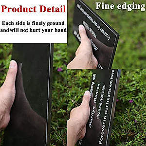 GYGYL Pet Memorial Stones, Black Granite Memorial Garden Stone Engraved with Pet's Photo, Customized Grave Marker, Gifts for Someone Who Lost a Loved One, or Pet, Dog, Cat (11X6 inches)