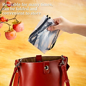 SATINIOR 6 Pcs Women's Rain Bonnet with Visor Clear Waterproof Rain Bonnet Plastic Rain Hat for Women (Extra Thick)(Black Edge)