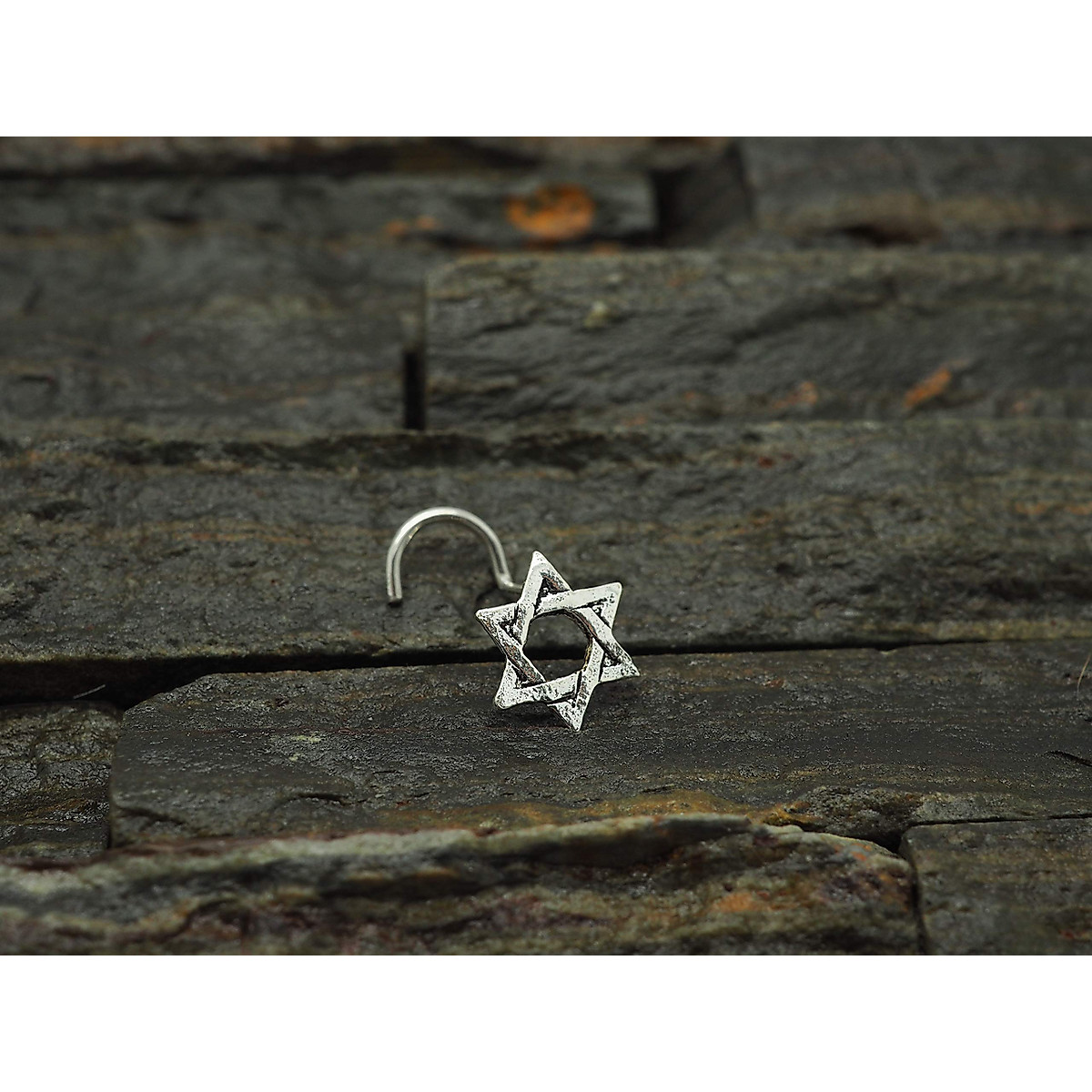 Studs Star of David Nose, 925 Sterling Silver Nose, Jewelry Nose, Body Piercing Jewelry, Nose Piercing, Body Jewelry (20g L Bend)