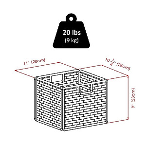 Winsome Wood Milan 5-Pc Storage Shelf with 4 Foldable Woven Baskets - Walnut