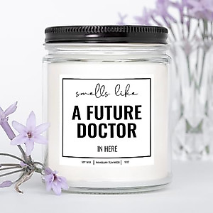 YouNique Designs Future Doctor Gifts Candle 9 oz - Med Student Gift, Medical Student Gifts & Medical School Graduation Gifts - Future Doctor Gifts for Medical Students (Mahogany Teakwood)