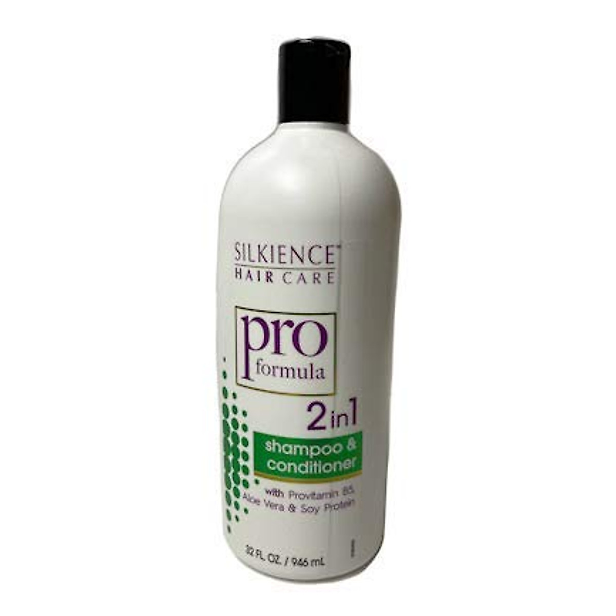Silkience Pro Formula 2 in 1 Shampoo & Conditioner 32 Fluid Ounce, Provitamin B5, Aloe Vera & Soy Protein Cruelty Free, Single Bottle