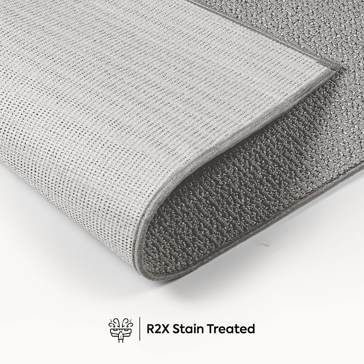 Furnish my Place Abstract Contemporary Striped Pattern Modern Plush Two Tone High Low Pattern Rug Carpet, Hallway Entry Carpet, Contemporary Runner Rug, Made in USA - Iconic Grey, 2' x 12'