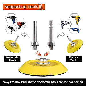 98Pack 3 Inch Car Buffer Polisher Kit with 5/16" & 1/4" Shanks for Sanding, Polishing, Waxing, Sealing Glaze,Sanding Pads Includes P1000-3000 for Drill Attachment