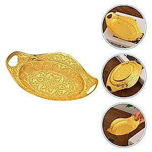 Didiseaon Decorative Metal Serving Tray Golden Snack Plate Fruit Tray European-Style Decorative Tray for Weddings, Upscale Parties, Dessert Table, Cupcake Display
