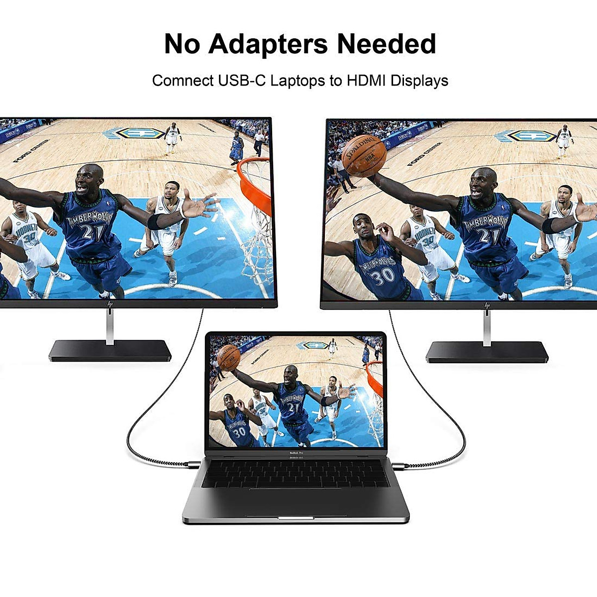 USB C to HDMI Cable (4K@60Hz), NITASA 6ft USB Type C to HDMI Cable(Thunderbolt 3 Compatible) for MacBook Pro 2017 2018 2019, iPad Pro/MacBook Air 2018 2019, Surface Book 2, iMac, ChromeBook, Galaxy S9