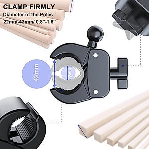 Timewall Tablet Phone Mount with Clamp, Universal iPad iPhone Holder Stand for Spin Bike, Stationary Exercise Bicycle, Treadmill, Elliptical, Mic Stand, Boat, Handlebar, Fits 5-12.9" Tab Phone