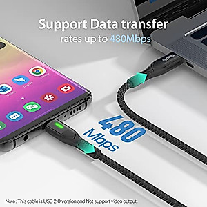 SOOPII USB C to USB C Cable 60W, 2Pack 6.6FT Type C Cable with Smart LED Indicator,Nylon Braided Fast Charging C Charger Cord for lPad Air/lPad Pro, MacBook Pro, Samsung Galaxy S21/S10/S9/Plus …