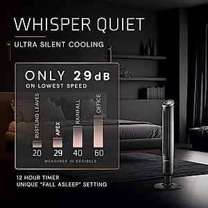 Lasko Apex 42" Tower Fans for Home, 29 ft/s Airflow, Quiet 28 dB on Low, 90° Oscillation, 12 Hour Timer, Air Filter for Hair & Dust, Remote Control, Black, RST200