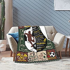 Soccer Lover Gifts, Soft Warm Soccer Blanket, Soccer Gifts for Boys Men, Soccer Gifts Blanket for Soccer Players, Soccer Throw Blanket for Couch Bed, Unique Gifts for Soccer Lovers 50"X60"