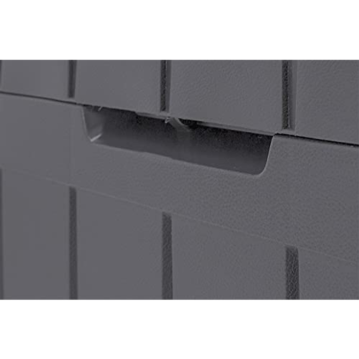 Keter Marvel+ 270L Outdoor 65% recycled Garden Furniture Storage Box Graphite Wood Panel Effect | Fade Free | All Weather Resistant | Safe and Secure | Zero Maintenance | 2 year Warranty