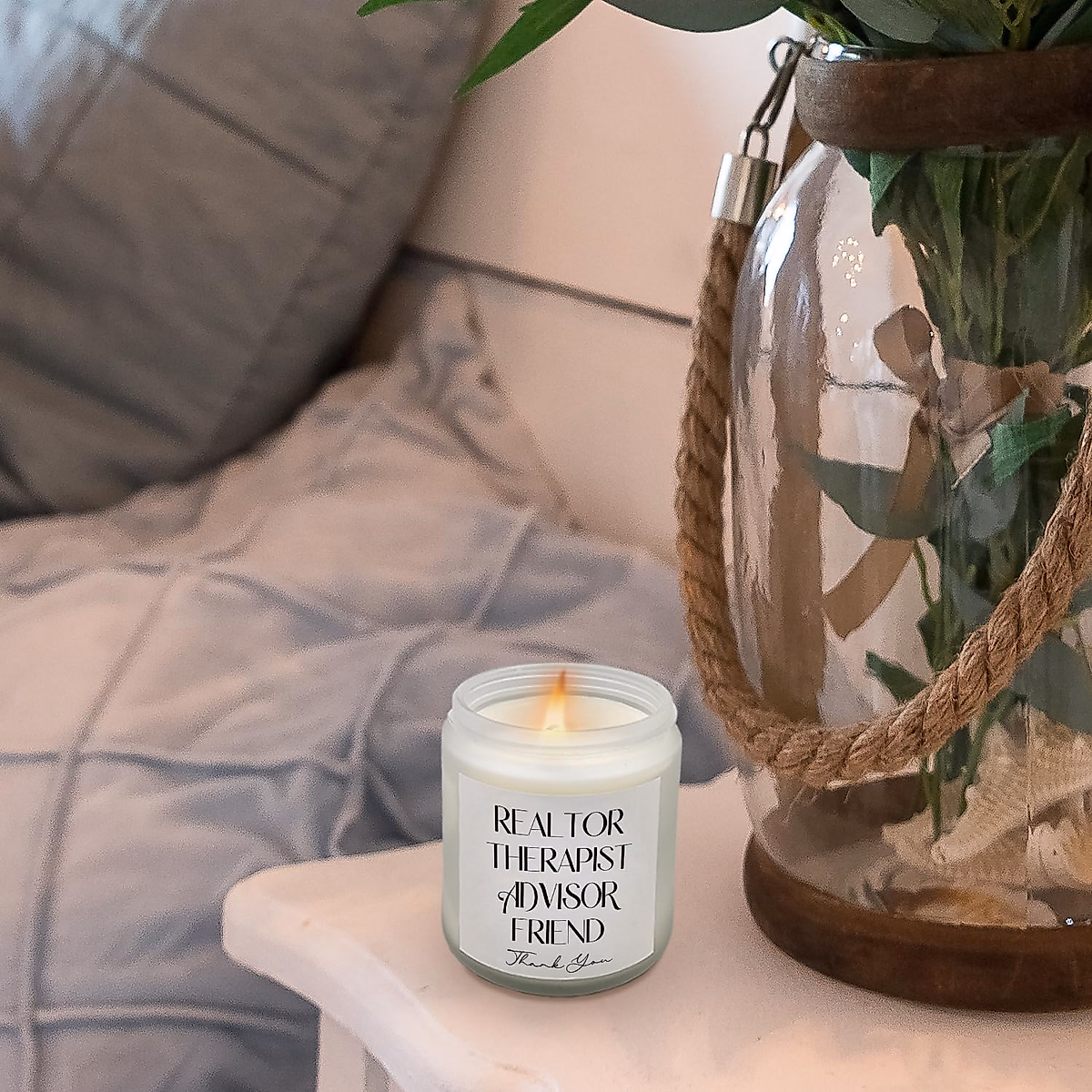 Ayxvt Realtor Gifts Scented Candles - Thank You Candle, Thank You Gift for Realtor Lavender Candle 8oz, Realtor Gifts for Women, Closing Gifts for Realtor, Gifts for Real Estate Agents
