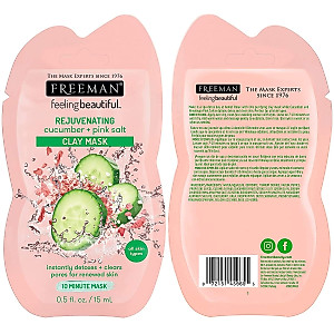 Freeman Facial Mask Variety Pack: Clay, Mud, Peel-Off, & Gel Face Masks, Detoxifying, Clearing, Hydrating, & Oil Absorbing Skincare, Travel-Sized Face Masks, Cruelty-Free & Vegan, 12 Count