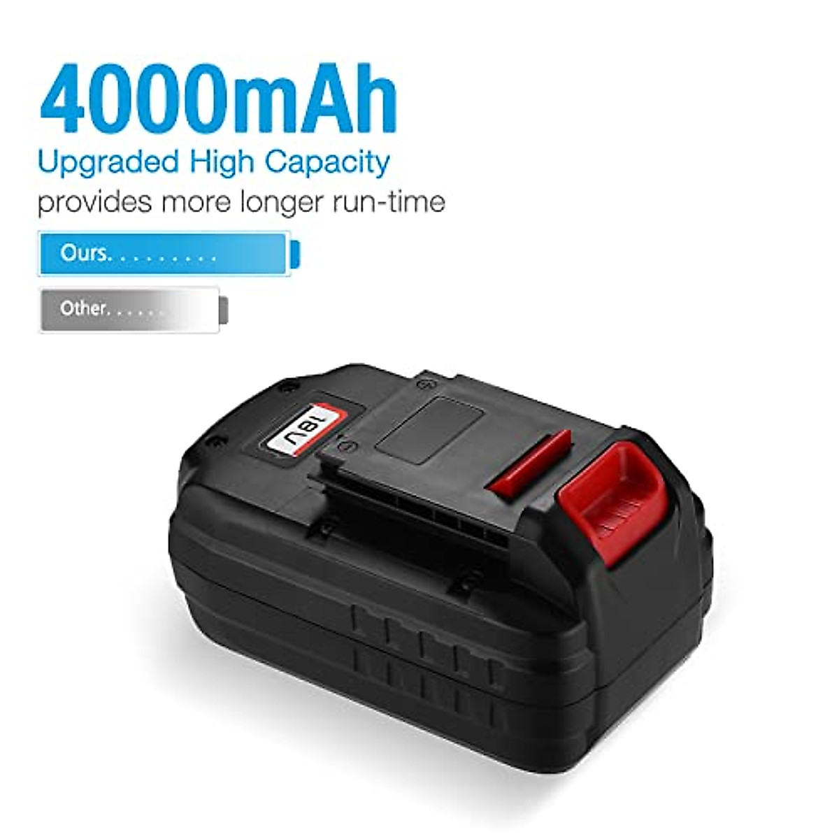 Powerextra Upgraded 2 Pack 18V 4.0Ah Replacement Battery Compatible with Porter Cable 18V Battery PC18B PCC489N for 18-Volt Porter Cable Cordless Tools