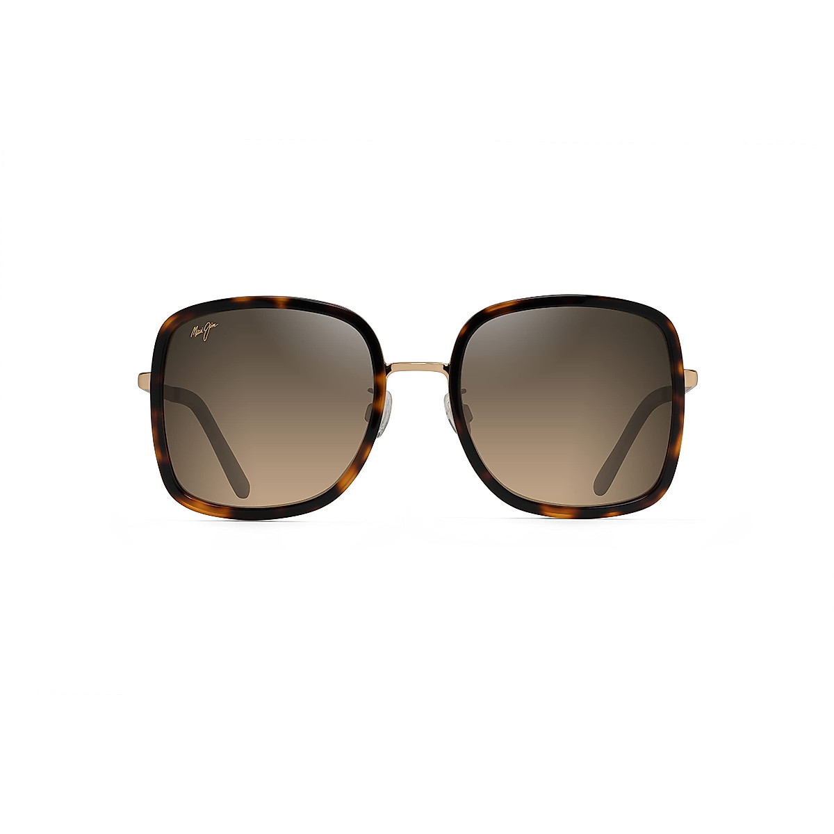 Maui Jim Men's and Women's Pua Polarized Fashion Sunglasses, Tortoise w/Shiny Gold/HCL® Bronze, Medium