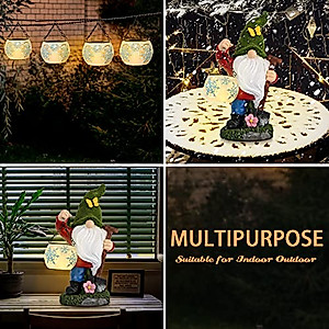 Mrsivrop 4pcs Snowflakes Hanging Solar Lights Warm White Outdoor Waterproof LED Globe Lantern for Christmas, Winter, Pathway, Tree, Garden, Yard, Patio, Umbrella, Wedding Décor, 3.15*2.3 Inches