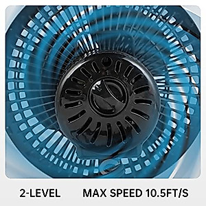 HealSmart 6 inch Clip Fan, Portable Grow Tent Fan, 2-speeds 90° Oscillating Small Clamp Fan with 15W 53" Plug Cord for Stroller Bed, Table, Desk, Bunk, Dorm (Black)