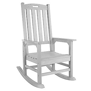 Vaneventi Outdoor Rocking Chair with 350 lbs Support, All-Weather Oversized Outdoor Chair, Fade-Resistant Porch Rocker Chair, 34L 27W 46.8H, Gray, Grey